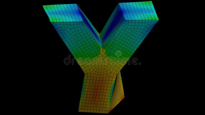 Mechanic Simulation Engineering - Stress and Breakpoint Analysis of 3D Letter Y Stock Footage ...