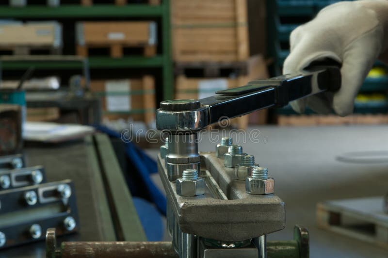 Mechanic in a Steel Plant Working with a Wrench Stock Photo - Image of ...