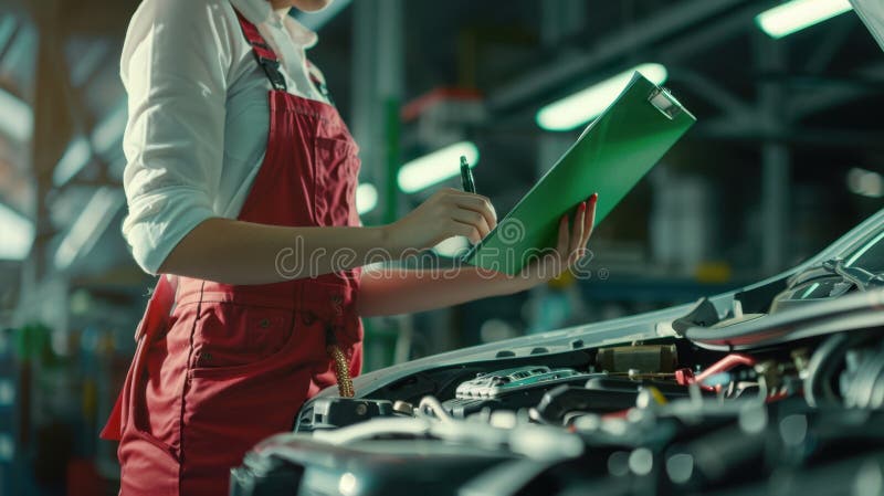 The Mechanic with Clipboard.AI Generated Image Stock Image - Image of ...