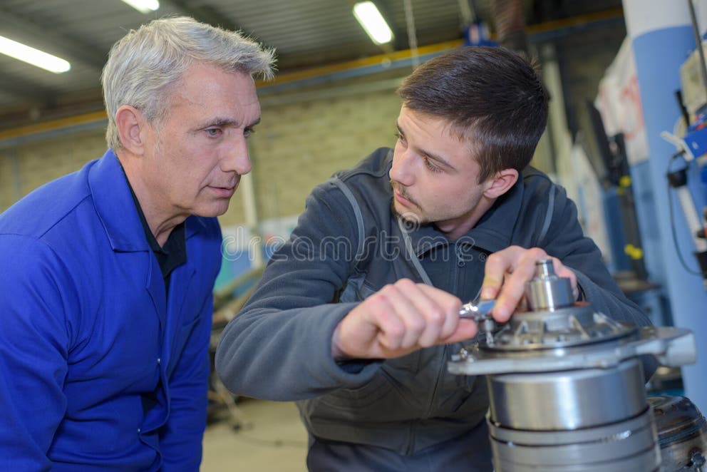 Mechanic Teaching Intern Best Practice Stock Image - Image of ...
