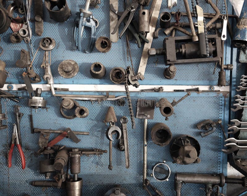 Mechanic tools bench stock image. Image of used, background - 116799071