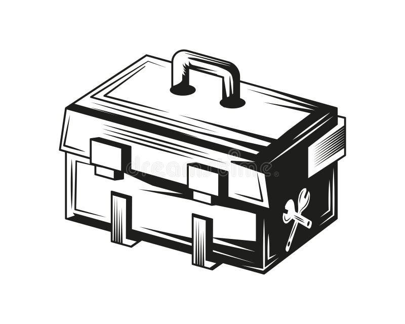 Mechanic Tools Box Sketch Style Stock Vector - Illustration of sketch ...
