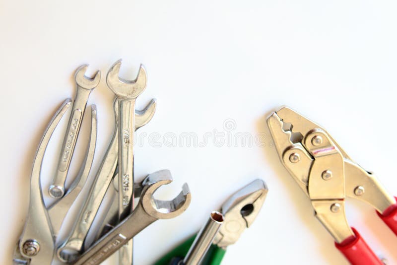 Mechanic Tools Set Isolated Stock Photo - Image of wrench, industrial ...
