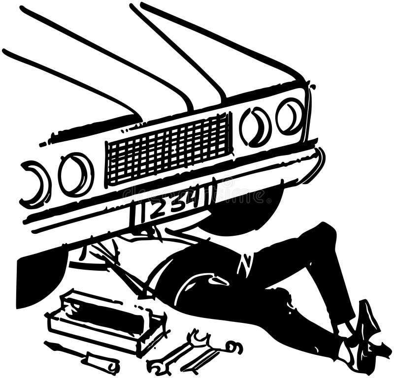 Mechanic Under Car stock vector. Illustration of engines - 42096266