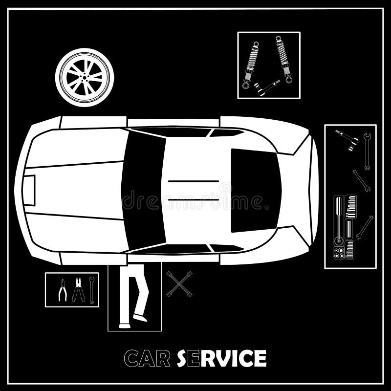 Mechanic under car stock vector. Illustration of mechanical - 79285261