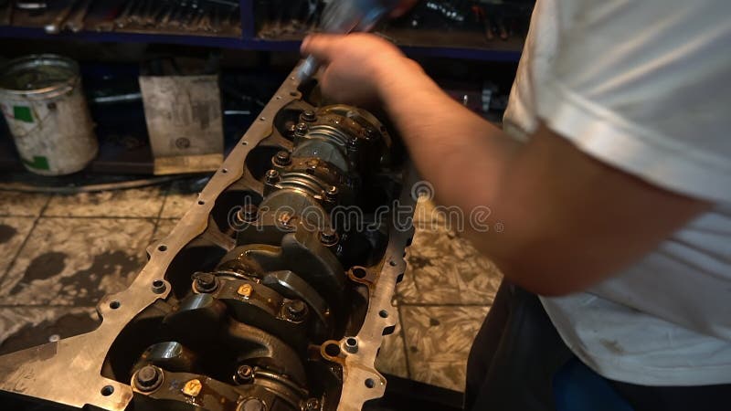 Mechanic Working on Car Engine Stock Video - Video of industry, shop ...