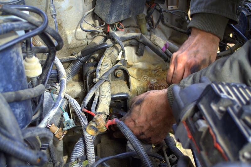 Mechanic working on car stock image. Image of diagnosis - 67982967