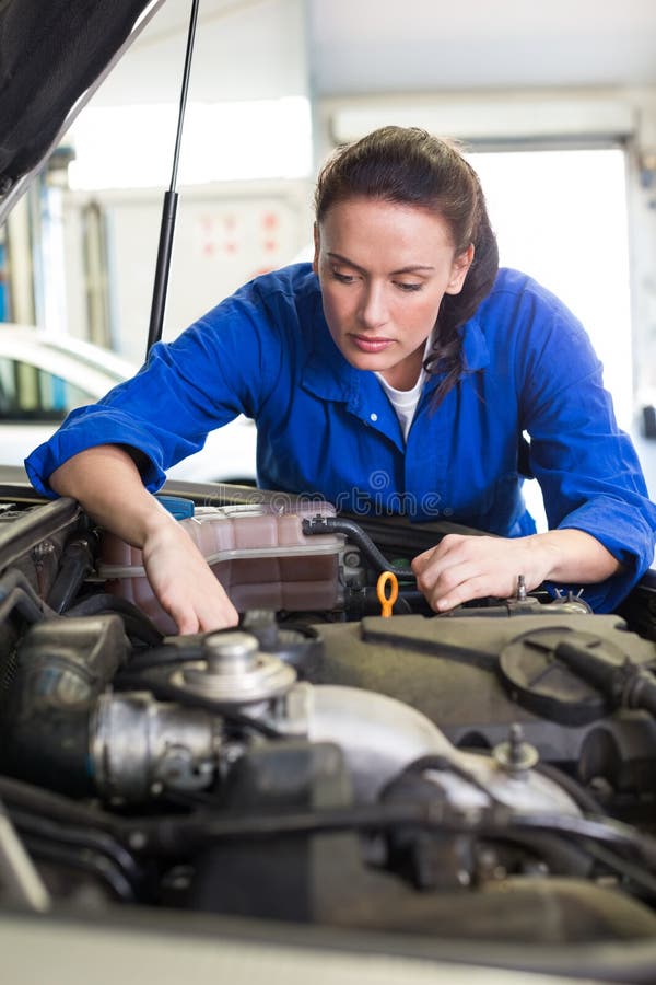 Mechanic Working Under the Hood Stock Photo - Image of work, engine ...