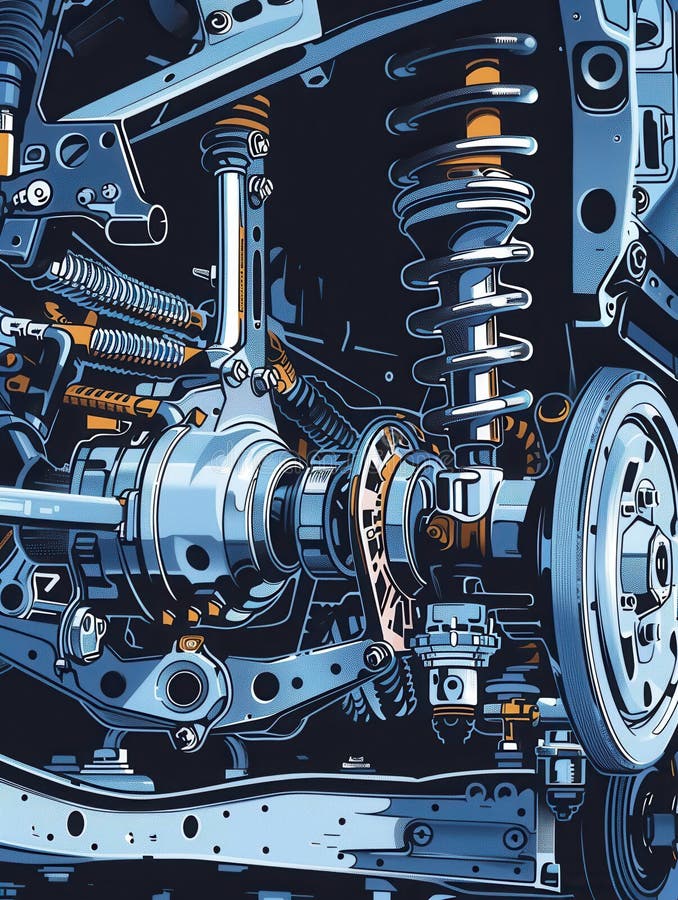 A Mechanic Works Diligently Under a Car Elevated on a Hoist, Focused on ...