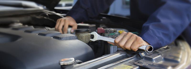The Mechanic Works in the Garage for Repair Service Stock Image - Image ...