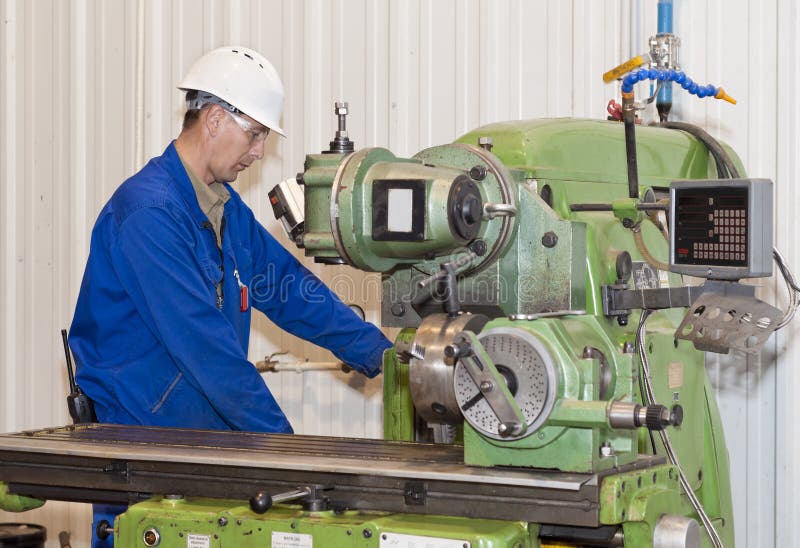 The Mechanic Works at the Lathe Stock Image - Image of mechanician ...