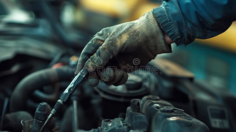 Mechanic working on engine stock video. Video of repair - 384610365