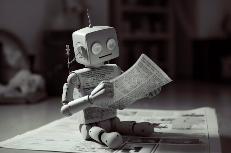 Ai Digital Technology Paper Document Robot Artificial Laptop Hand ...