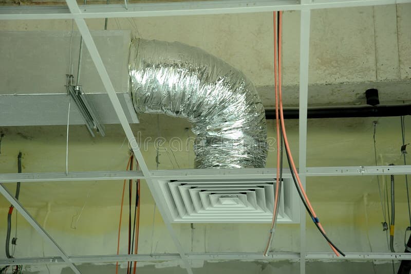 Mechanical Air Conditioning Ducting and Diffuser Stock Image - Image of ...