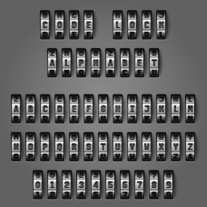 Mechanical Alphabet for Combination Codes Stock Vector - Illustration ...