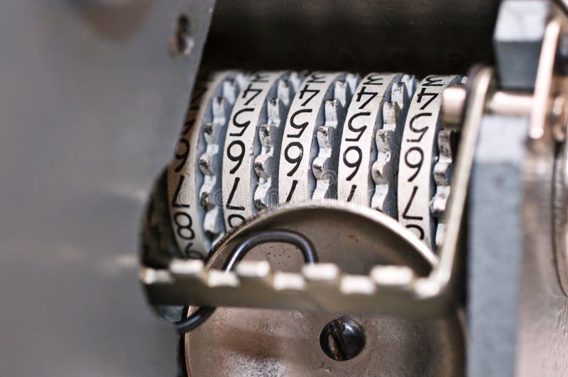 The Mechanical Ancient Arithmometer, Detail Stock Photo - Image of ...
