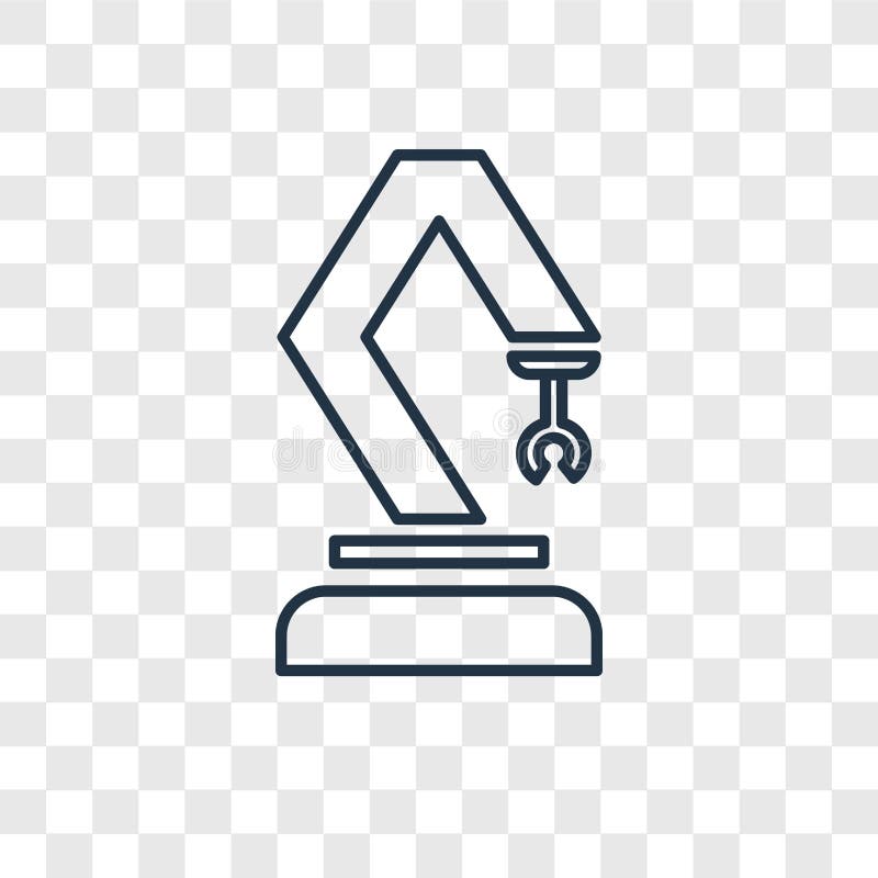 Mechanical Arm Concept Vector Linear Icon Isolated on Transparent ...
