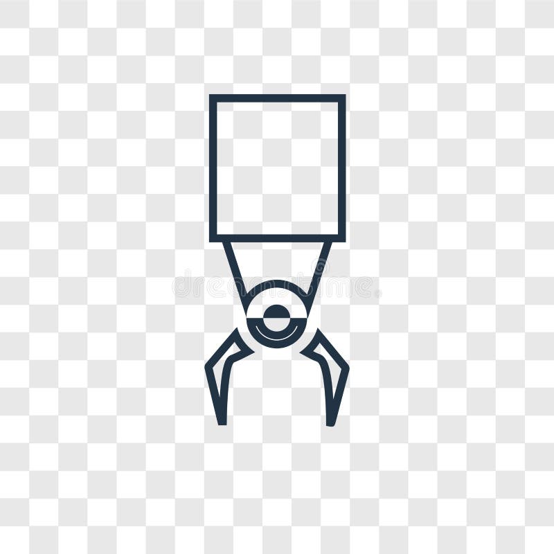 Mechanical Arm Concept Vector Linear Icon Isolated on Transparent ...