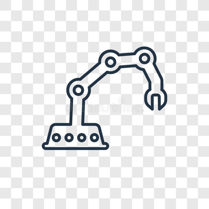 Mechanical Arm Concept Vector Linear Icon Isolated on Transparent ...