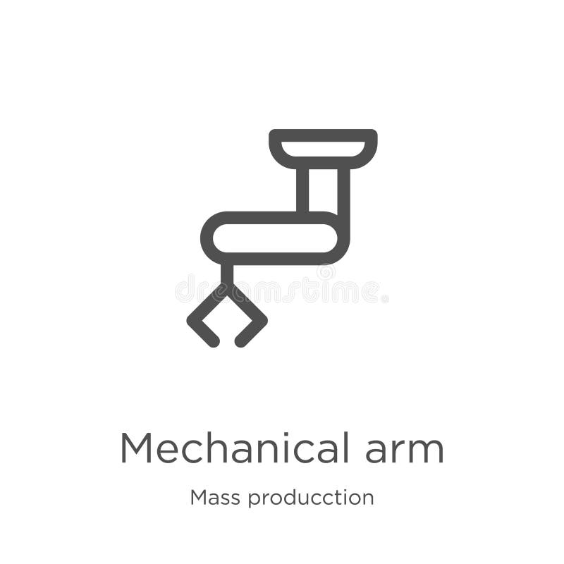 Mechanical Arm Icon Vector from Mass Producction Collection. Thin Line ...