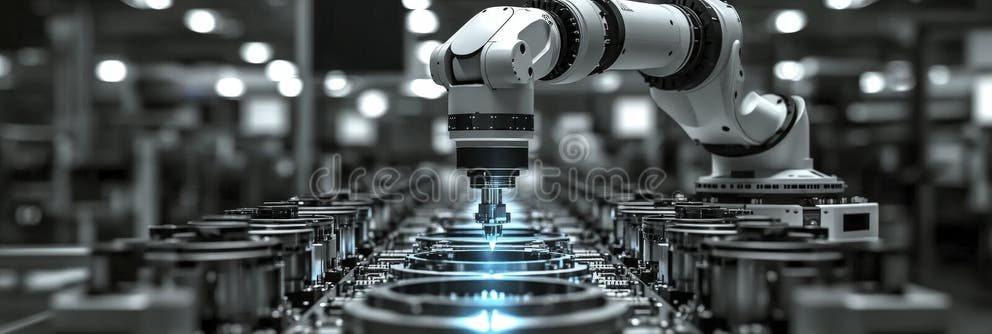 Mechanical Arm Performing Delicate Electronic Tasks Stock Illustration ...