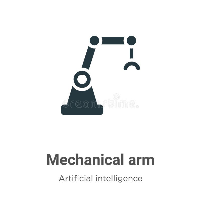 Mechanical Arm Vector Icon on White Background. Flat Vector Mechanical ...