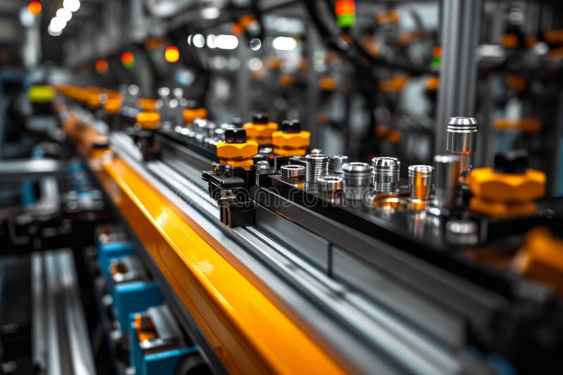 Mechanical Assembly Line Background. Generate Ai Stock Illustration ...