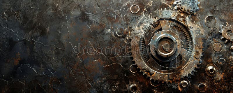 A Mechanical Background with Rotating Gears and Cogs, Set Against a ...
