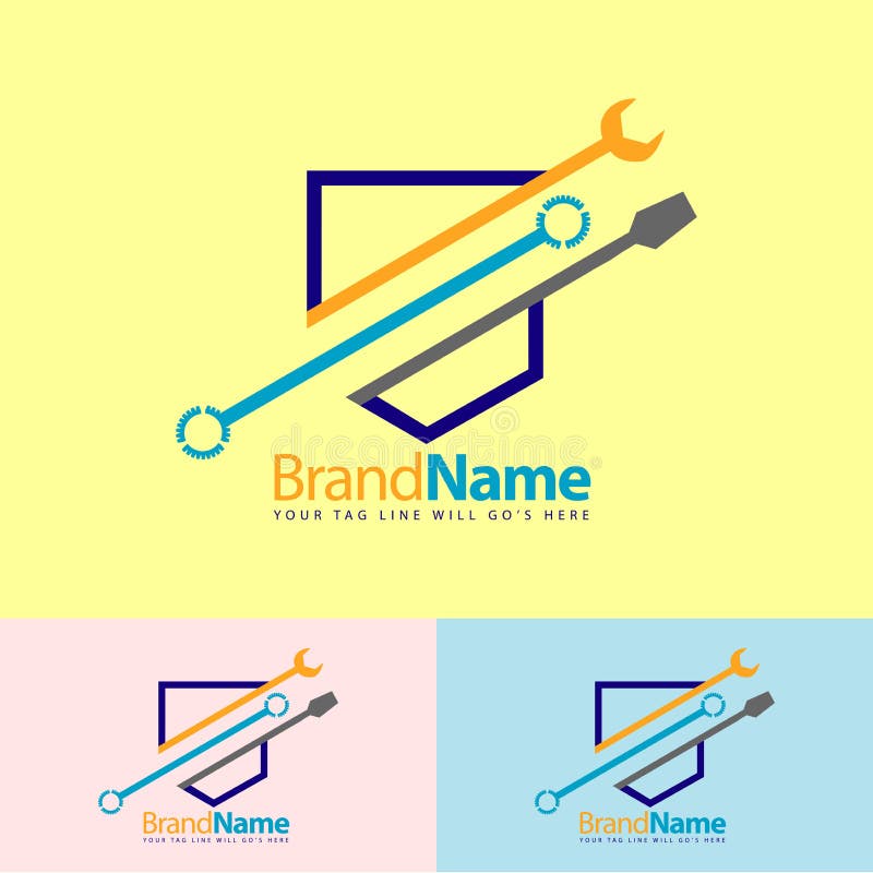 Mechanical Beautiful Logo Design Stock Illustration - Illustration of ...