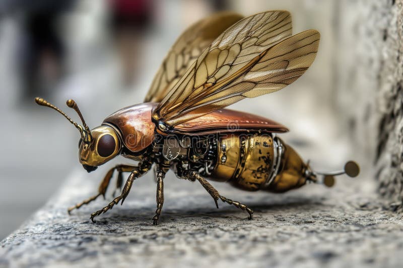 Mechanical Beetle. Insect of the Future Stock Image - Image of junk ...