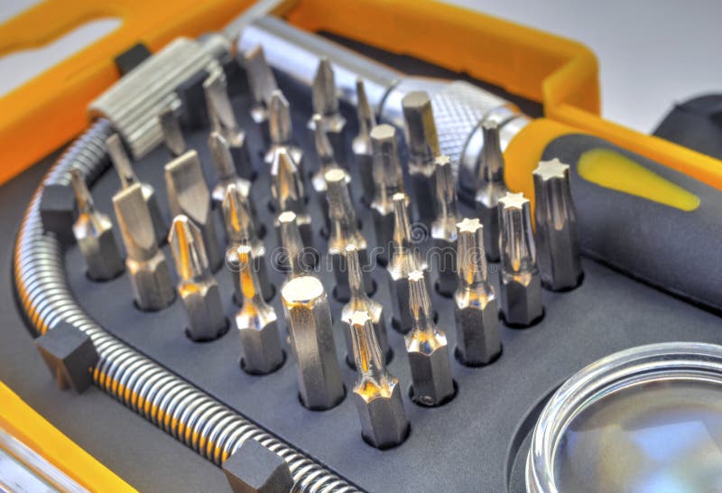 Mechanical bit tool set stock image. Image of maintain - 86974257