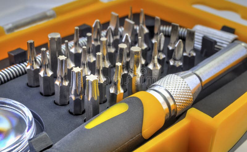 Mechanical bit tool set stock image. Image of handy, iron - 86974527