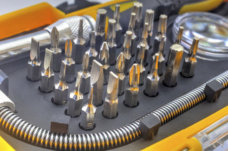 Mechanical bit tool set stock photo. Image of instrument - 86974542