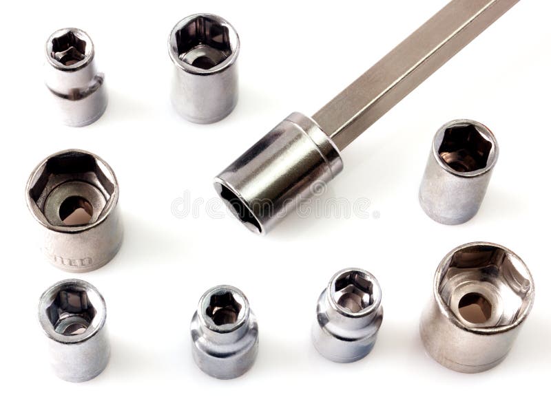 Mechanical Bit Tool Set Isolated on White Background Stock Photo ...