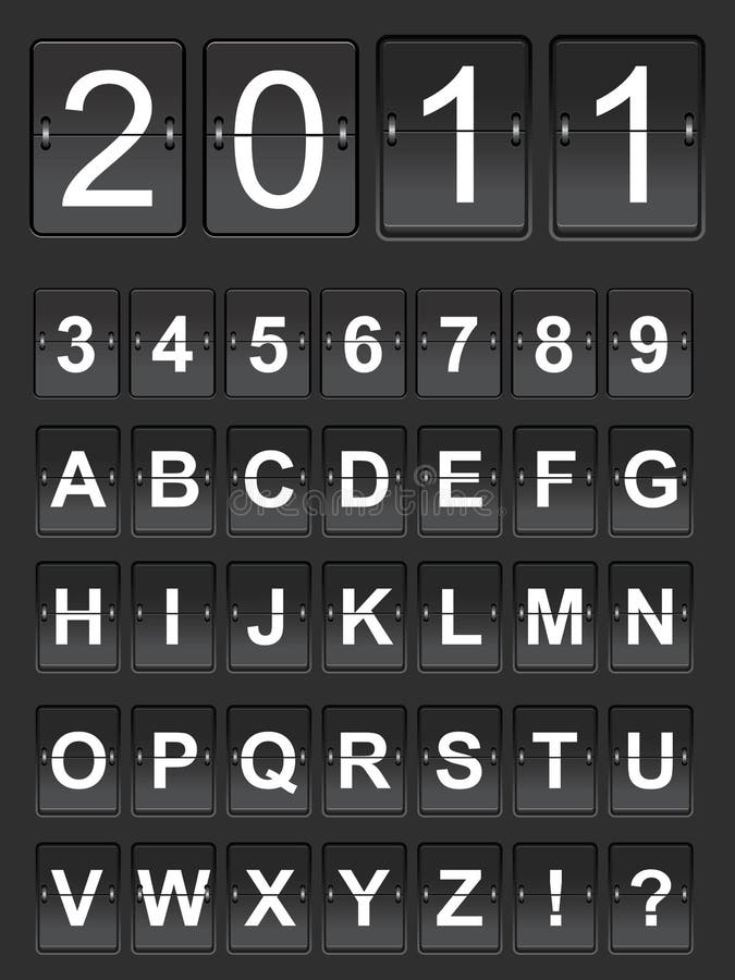 Airport Flipboard Alphabet stock vector. Illustration of chart - 25589629