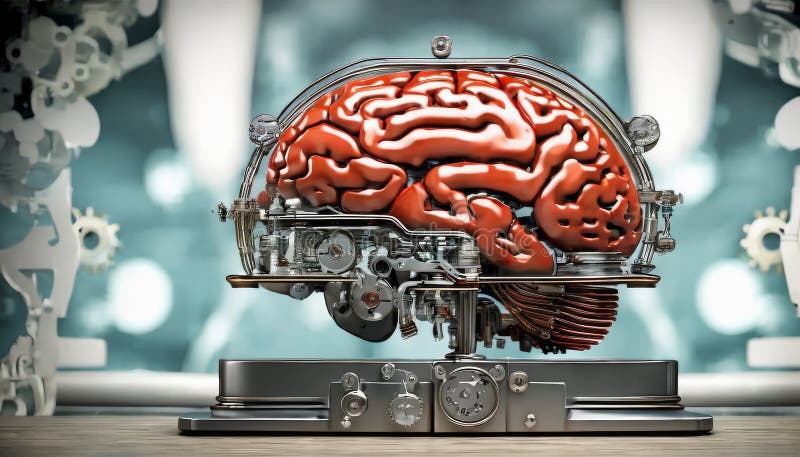 Mechanical Brain with Gears and Levers Stock Image - Image of process, parts: 319202335