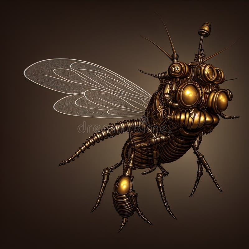 Mechanical Bug, Steampunk Insect, Digital Illustration Stock ...