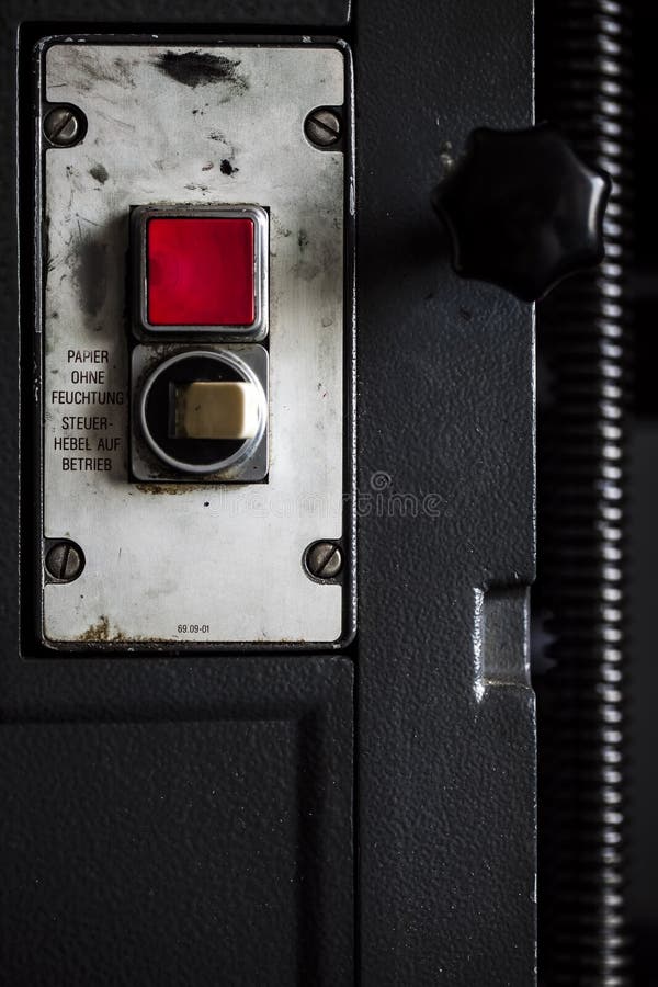 Mechanical Button from a Big Factory Machine Stock Image - Image of ...
