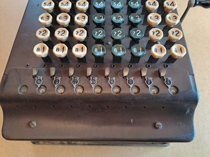 Mechanical Calculator from the 20s, Detail on the Numeric Keypad Stock ...