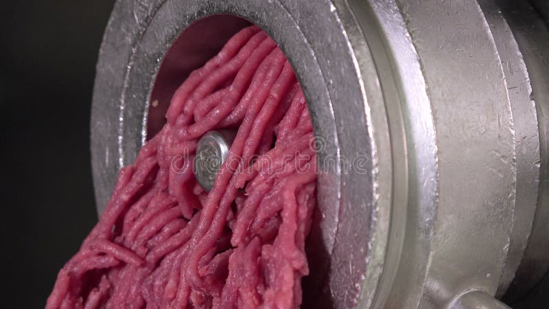 Mechanical Chopper Producing Minced Beef Stock Video - Video of food ...
