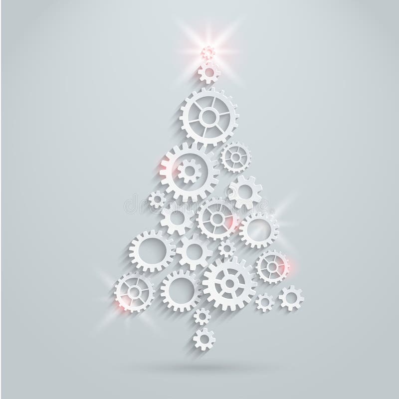 Mechanical Christmas tree stock vector. Illustration of holiday - 34419287
