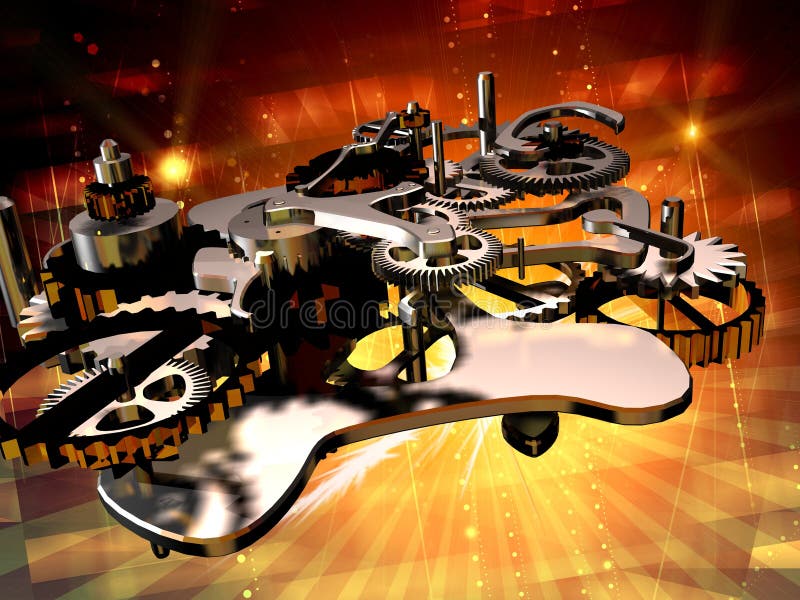 Mechanical Clock Details with Geometric Patterns Inside Stock ...