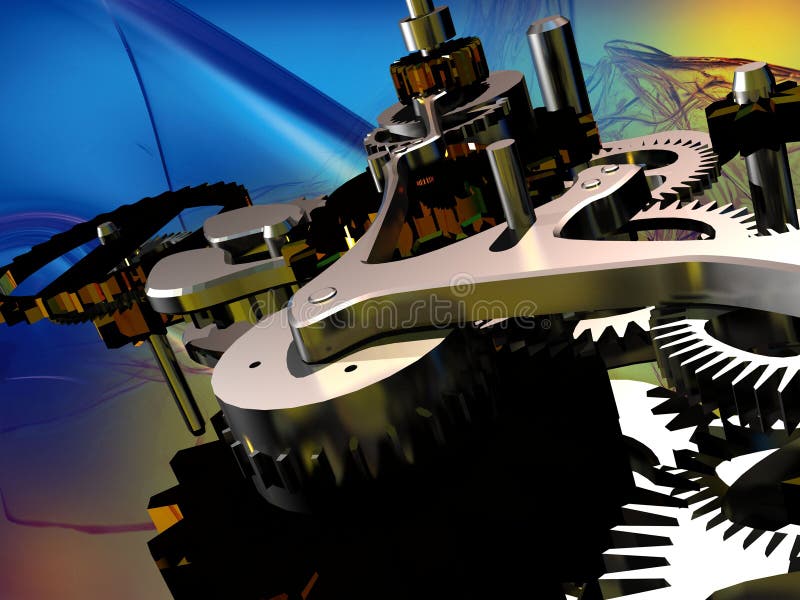 Mechanical Clock Details with Geometric Patterns Inside Stock ...