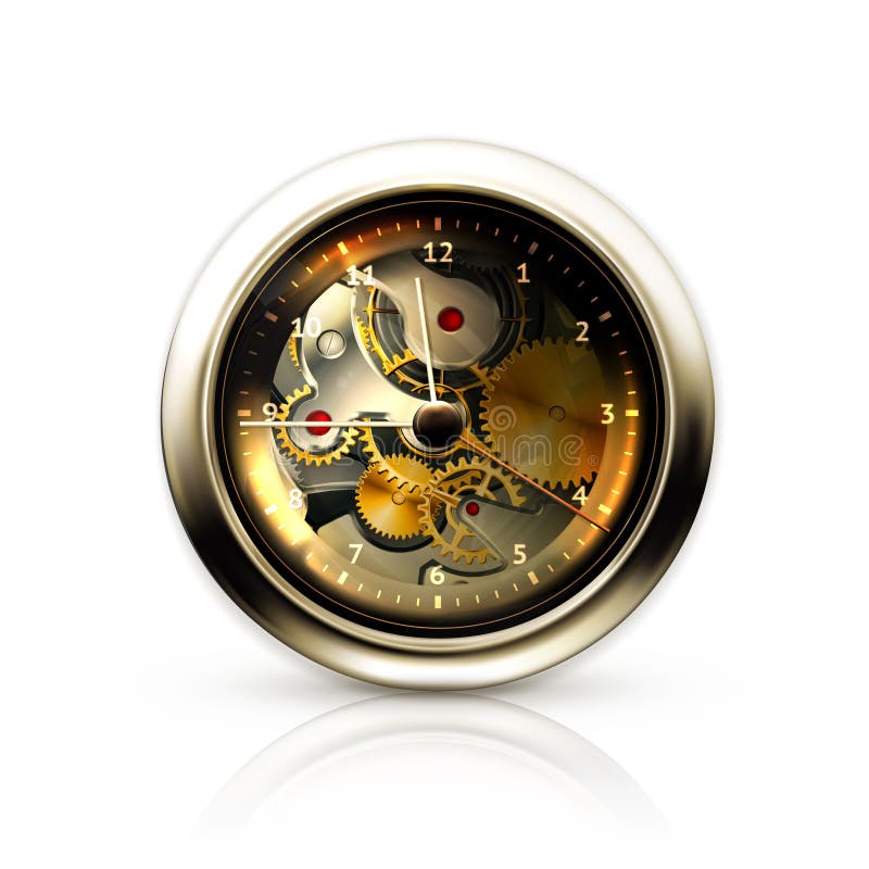 Mechanical Clock Details with Geometric Patterns Inside Stock ...