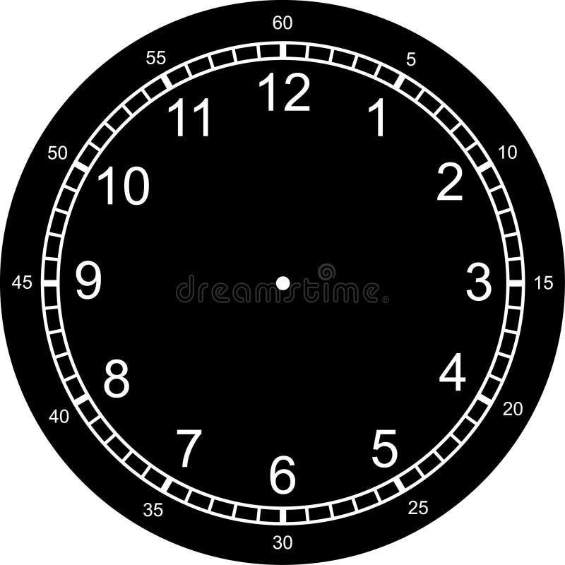 Mechanical Clock Faces with Arabic Numerals, Bezel. Blank Measuring ...