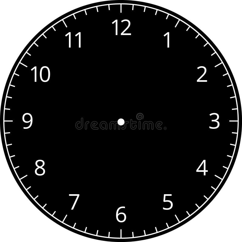 Mechanical Clock Faces with Arabic Numerals, Bezel. Blank Measuring ...