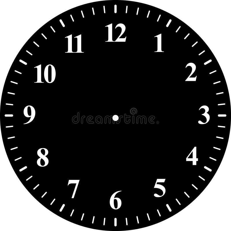 Mechanical Clock Faces with Arabic Numerals, Bezel. Blank Measuring ...