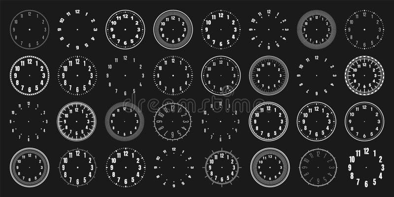 Mechanical Clock Faces with Arabic Numerals, Bezel. White Watch Dial with Minute, Hour Marks and ...