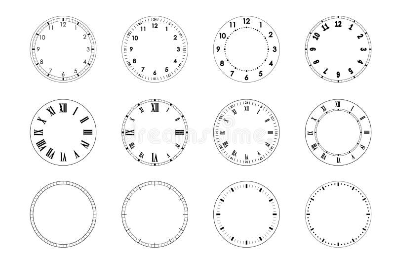 Mechanical Clock Faces, Bezel. Blank Measuring Circle Scale with ...