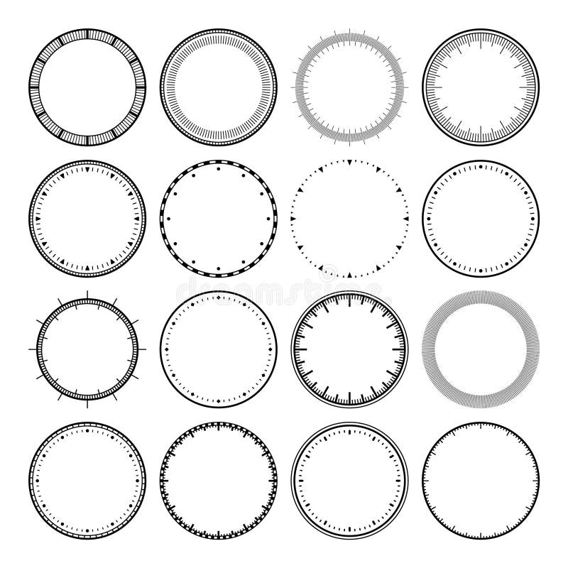 Mechanical Clock Faces, Bezel. Watch Dial with Minute and Hour Marks ...